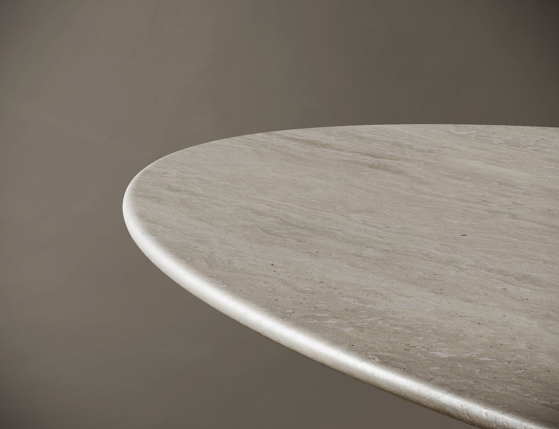 Ellipse Travertine Dining Table - Fluted Legs – Bedú Atelier