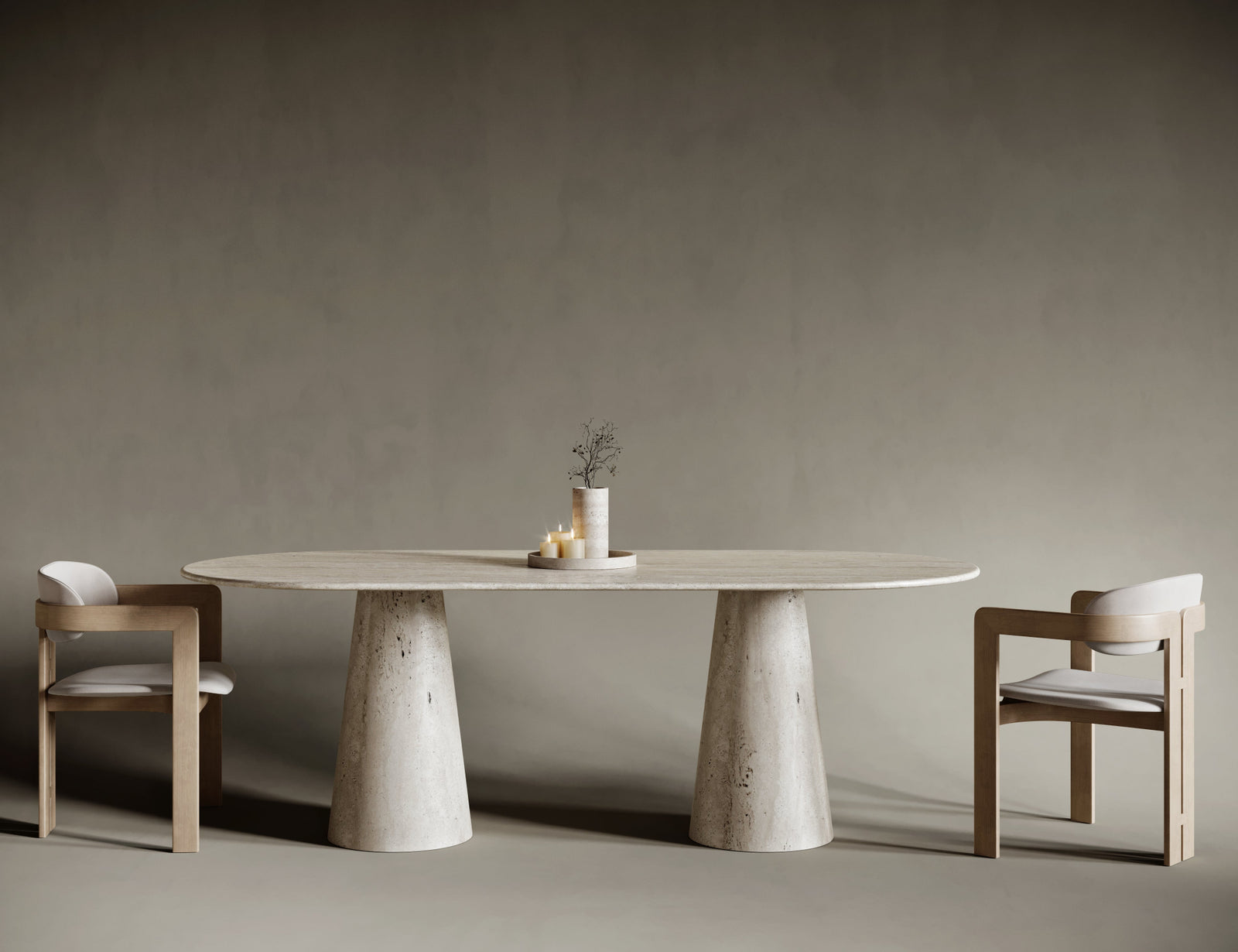 Travertine Oval Dining Tables | Elegant & Modern Designs – Bedu Atelier ...