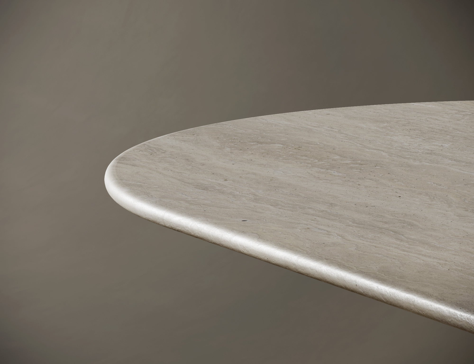 Oval Travertine Dining Table - Fluted Legs – Bedú Atelier