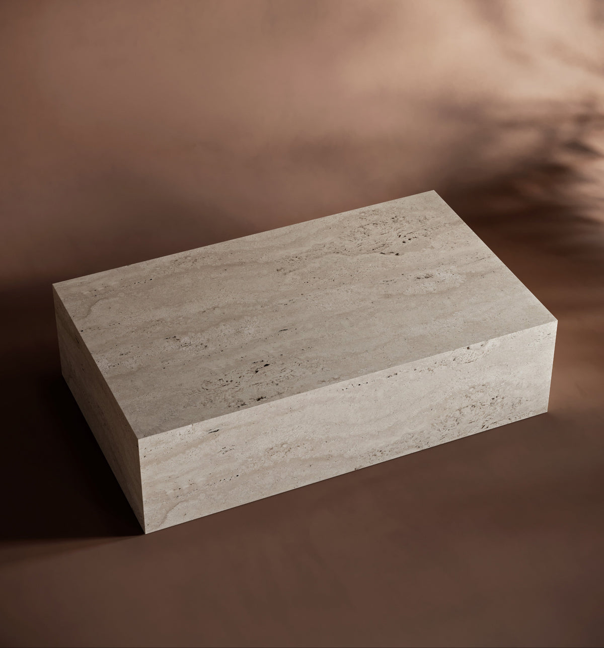 Rectangle Plinth Travertine Coffee Table – Bedú Atelier